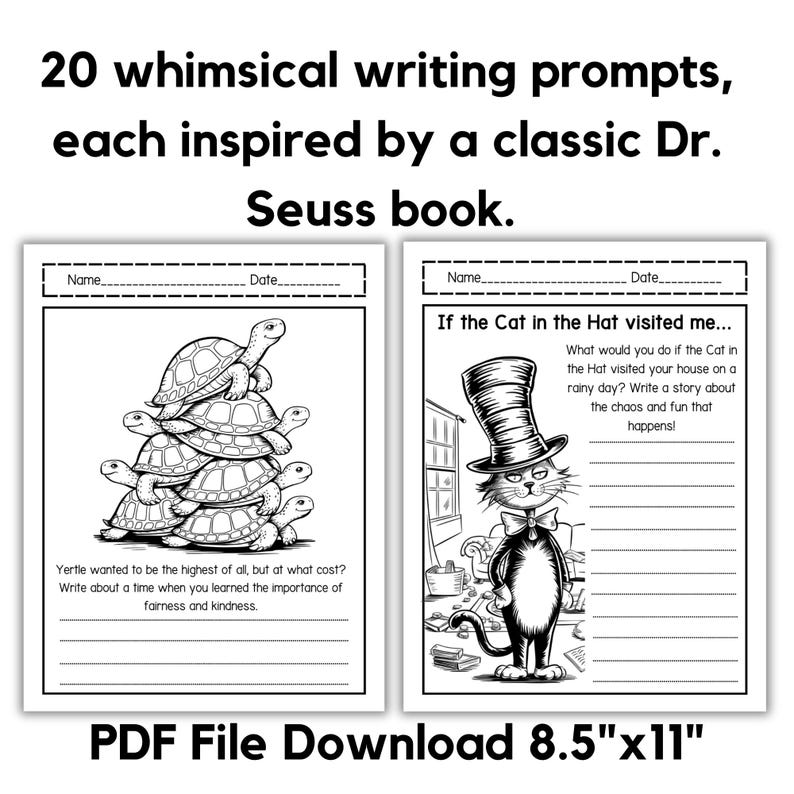 Dr. Seuss Writing Adventure – Coloring Pages & Journal (PDF Download ...