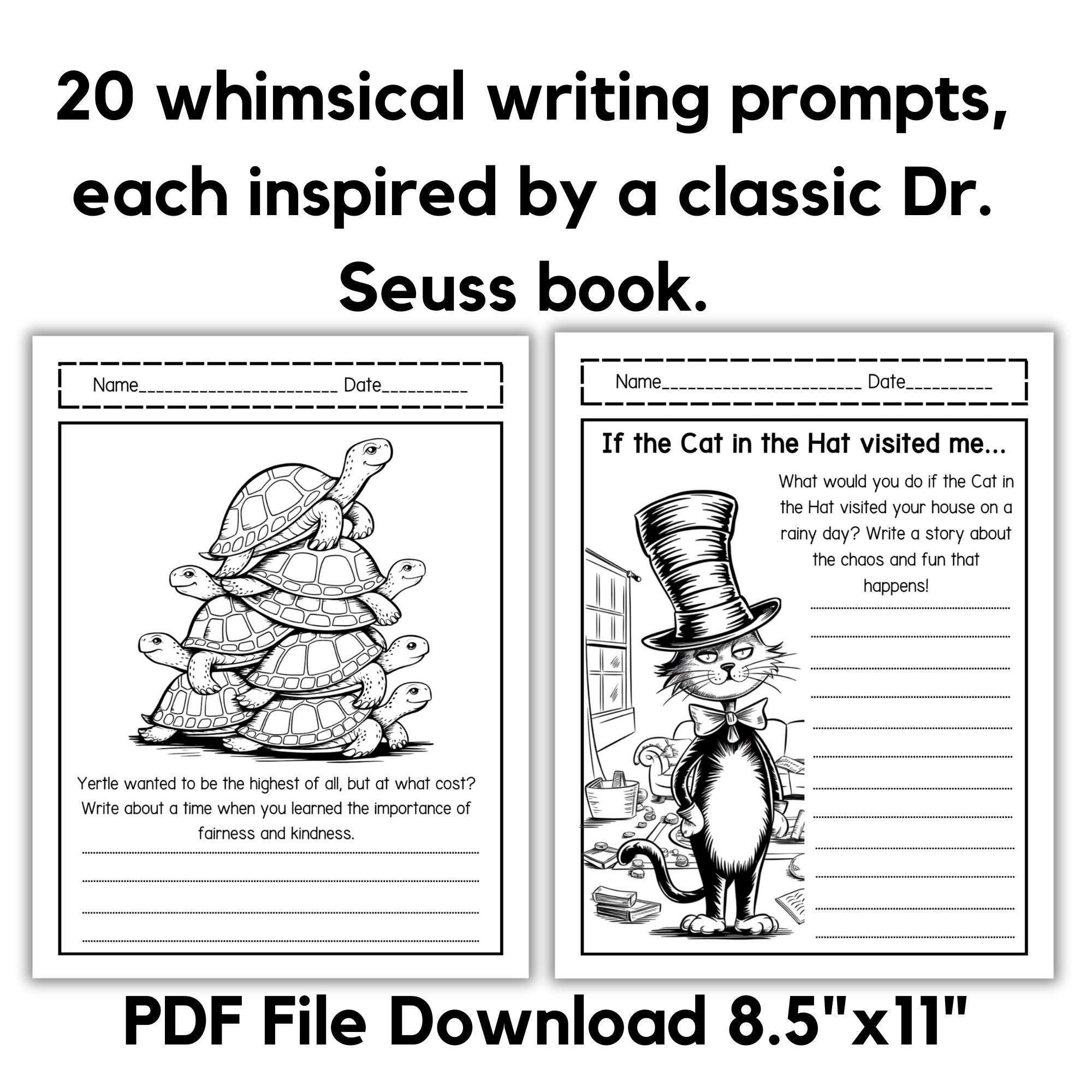 Dr. Seuss Writing Adventure – Coloring Pages & Journal (PDF Download ...