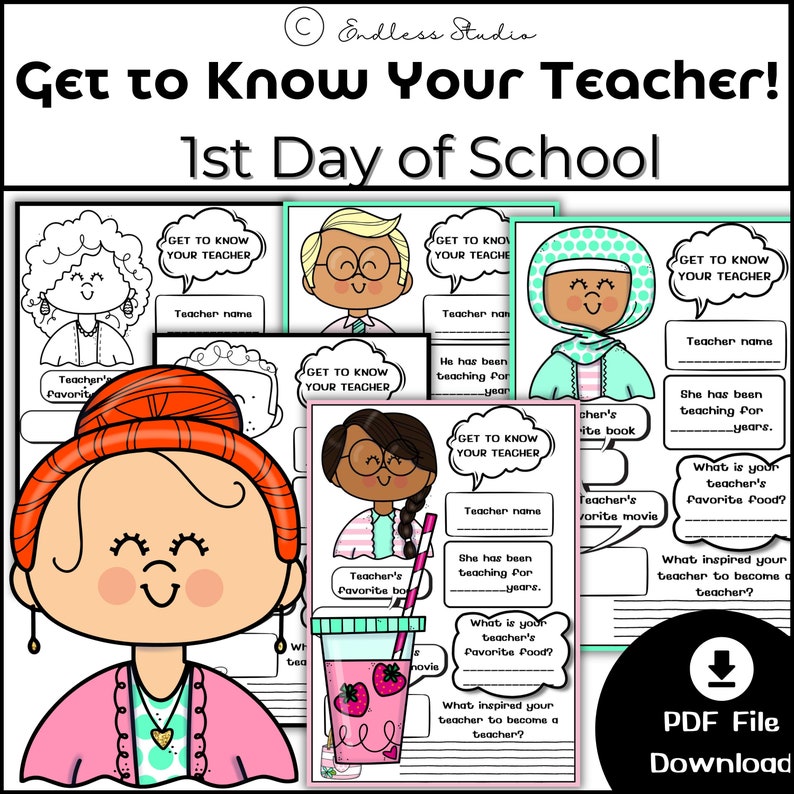 All About My Teacher Writing Template /1st Day of School 1st 2nd 3rd ...