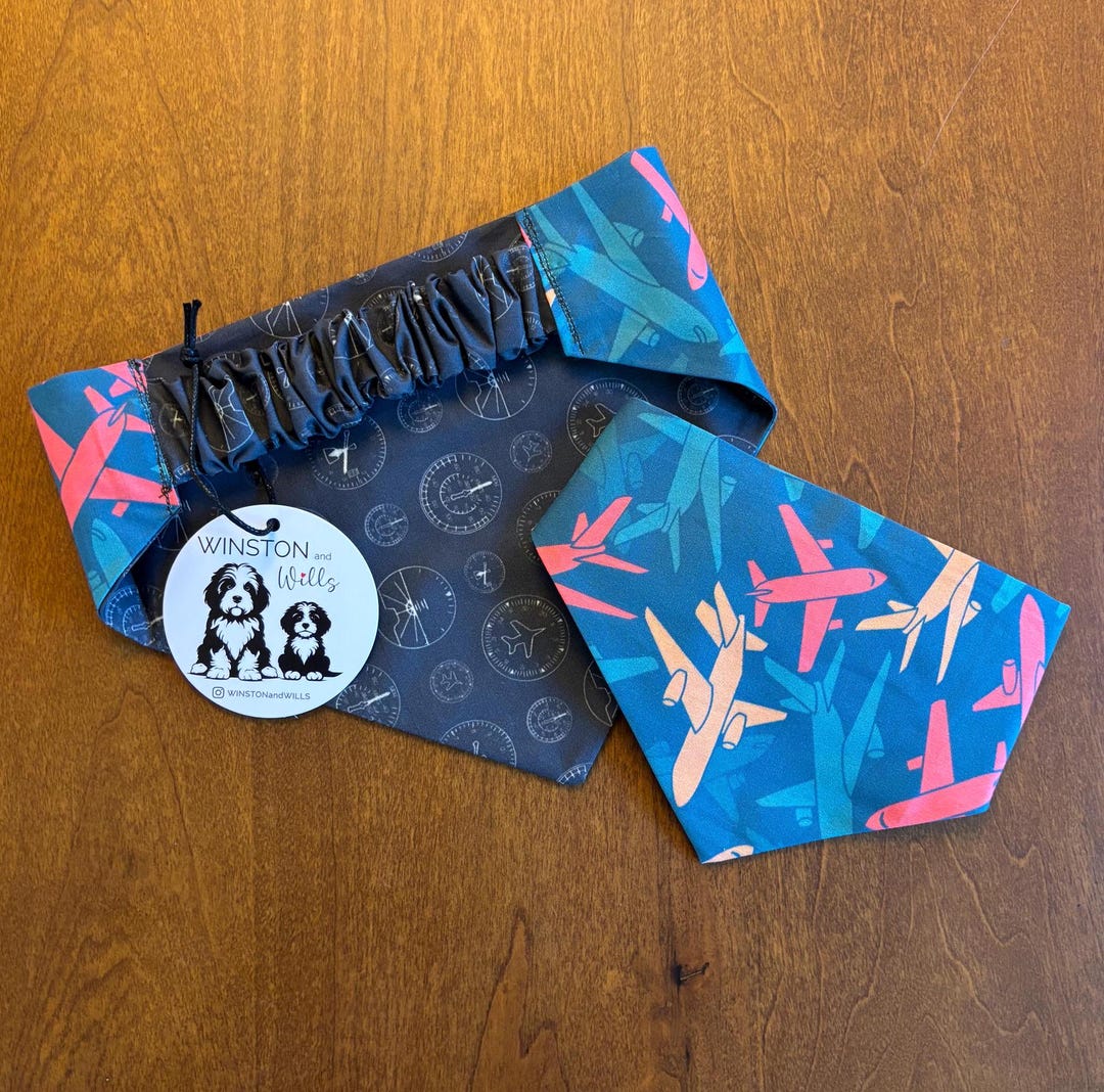 Airplane Flight Controls Reversible Dog Scrunchie Bandana - Etsy