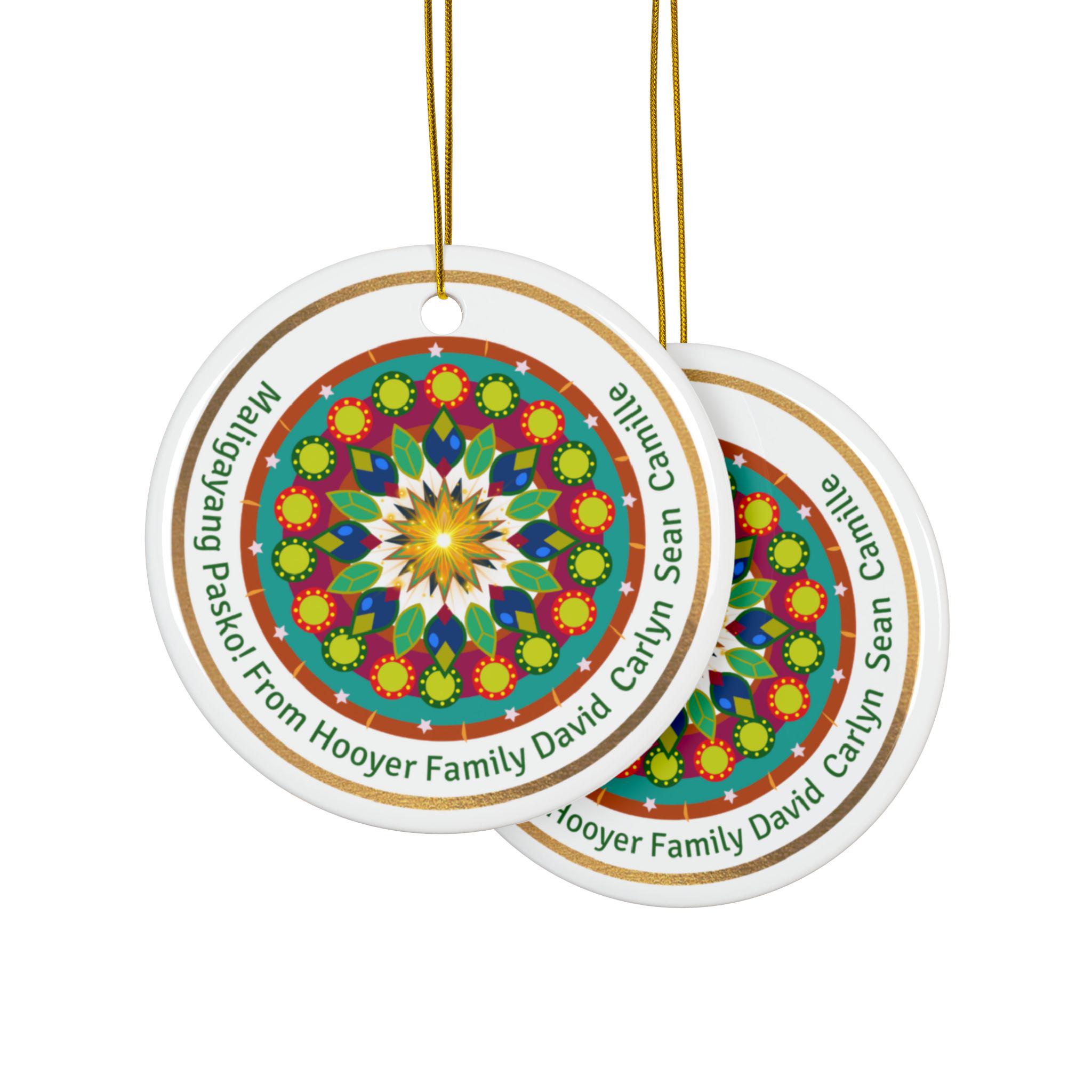 Personalize Filipino Parol Christmas Lantern Ceramic Ornaments, 2-side ...