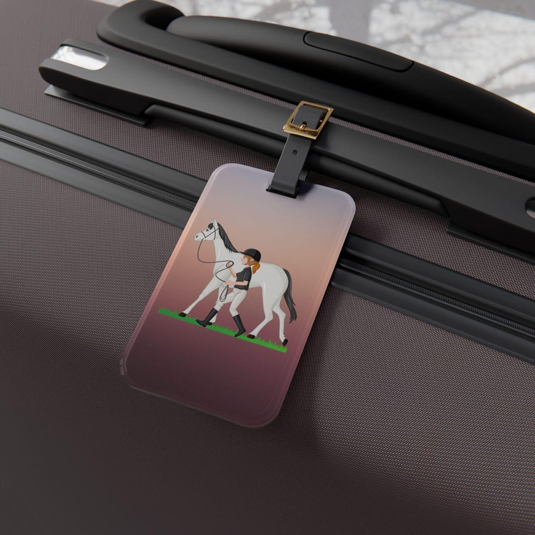 Personalize Equestrian Girl Horse Show Luggage Bag Tag Dressage English ...