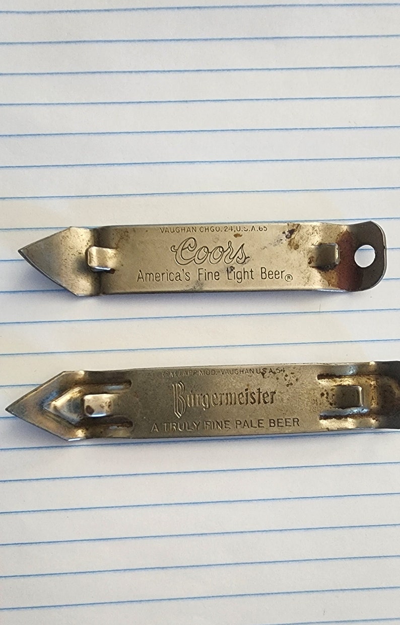 Vintage Set of 2, Metal Beer Can Opener. Burgermeister and Coors. - Etsy
