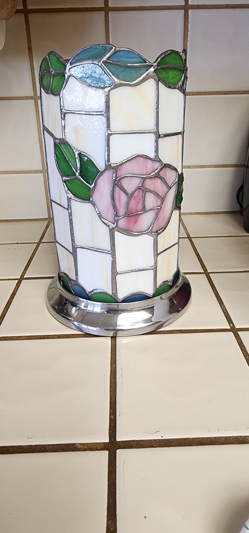 Vintage Tiffany Style Hurricane Lamp - Etsy