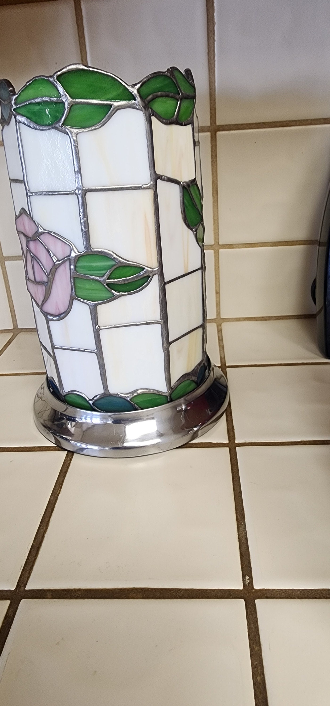 Vintage Tiffany Style Hurricane Lamp - Etsy