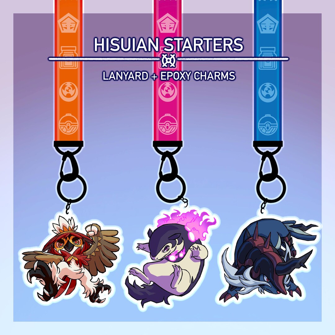 Hisuian Starters Epoxy Charm and Lanyard - Etsy