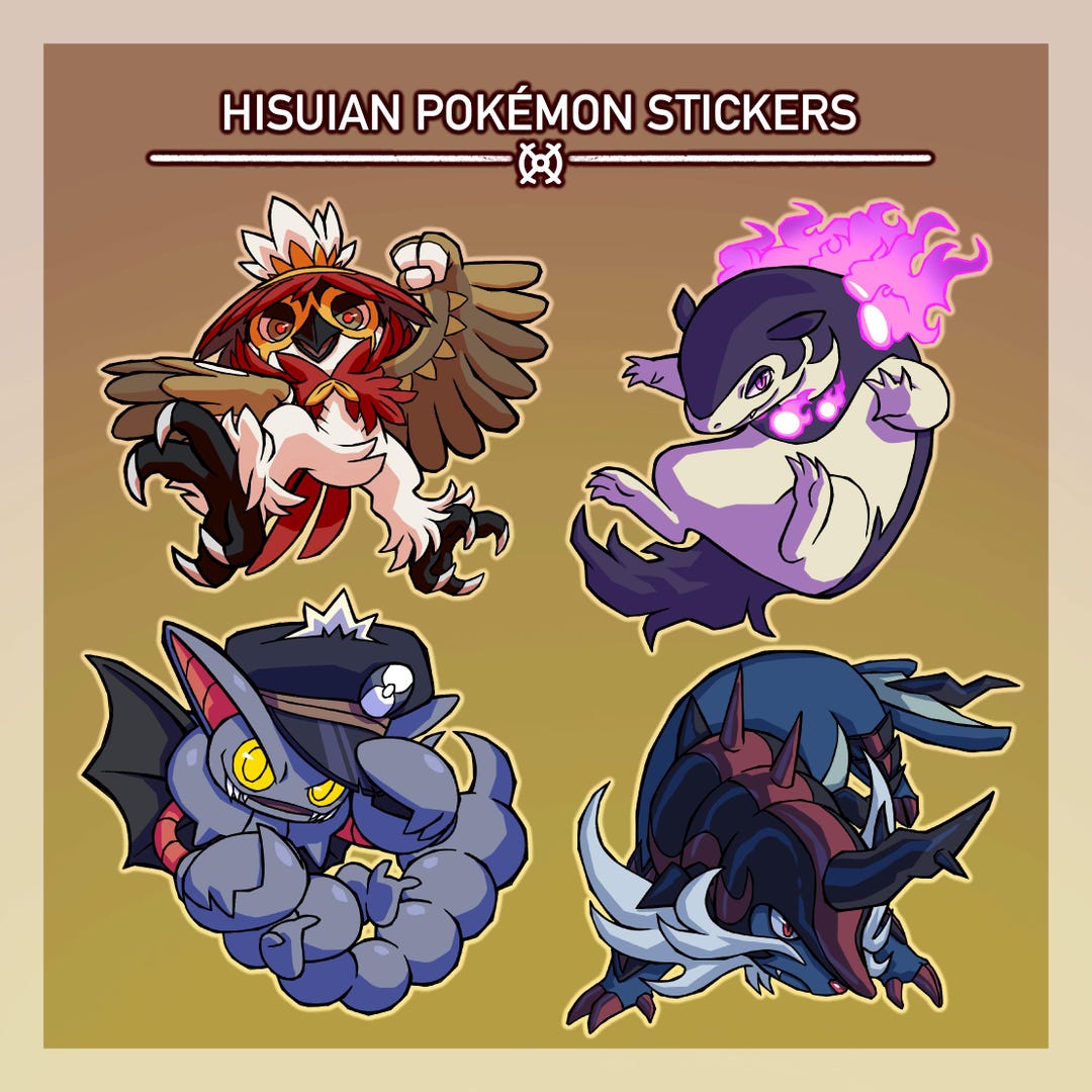 Hisuian Pokémon Vinyl Stickers - Etsy
