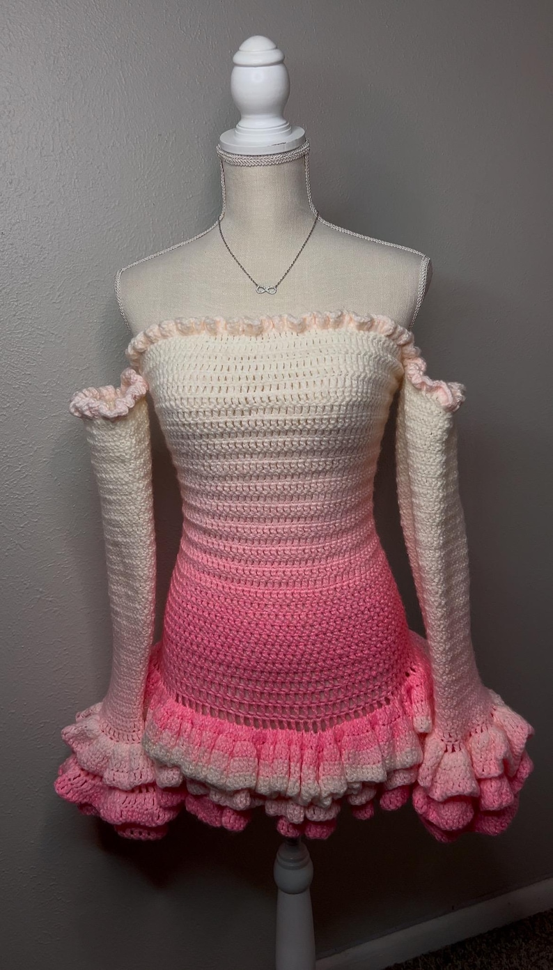 Crochet Pattern Tutorial for Bell Sleeve Shelly Dress With Shelly ...