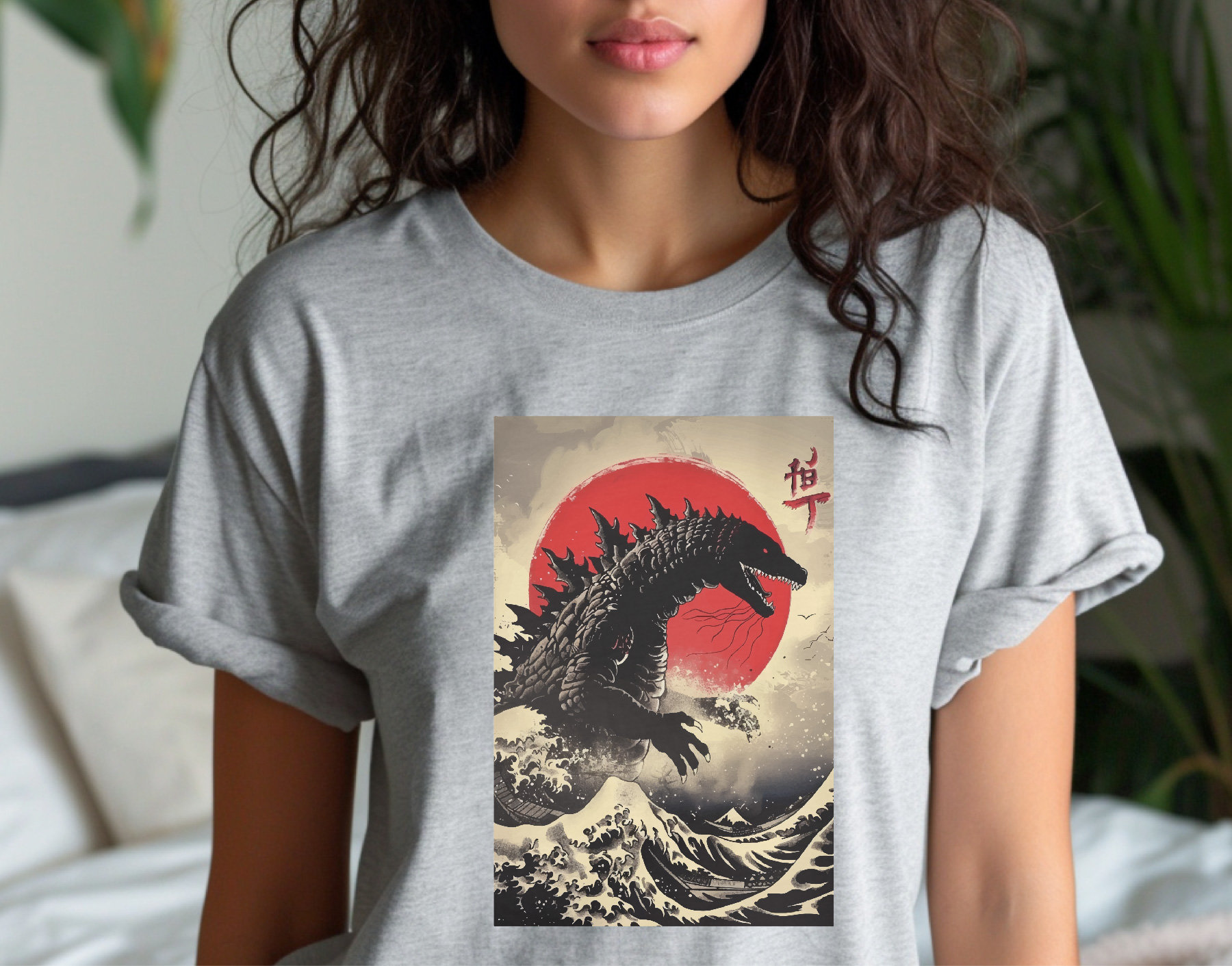Godzilla Shirt, Godzilla, Old School Print Shirt, Japanese Style Print ...