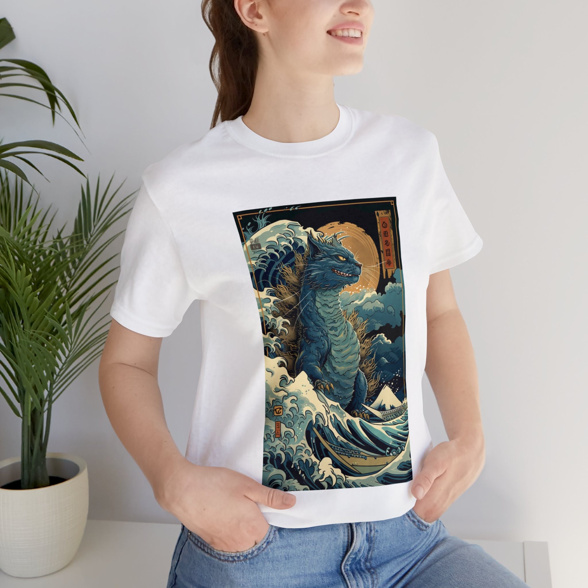 Catzilla Shirt, Godzilla Cat, Classic Japanese Art Style, Cat Lover ...