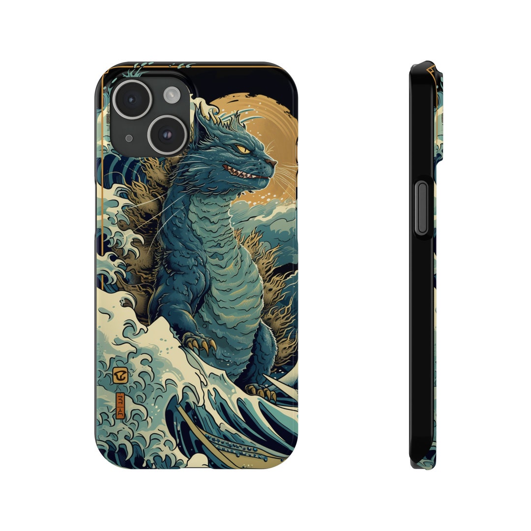 Cat Godzilla Phone Case // Cat Godzilla Print, Japanese Print, iPhone ...