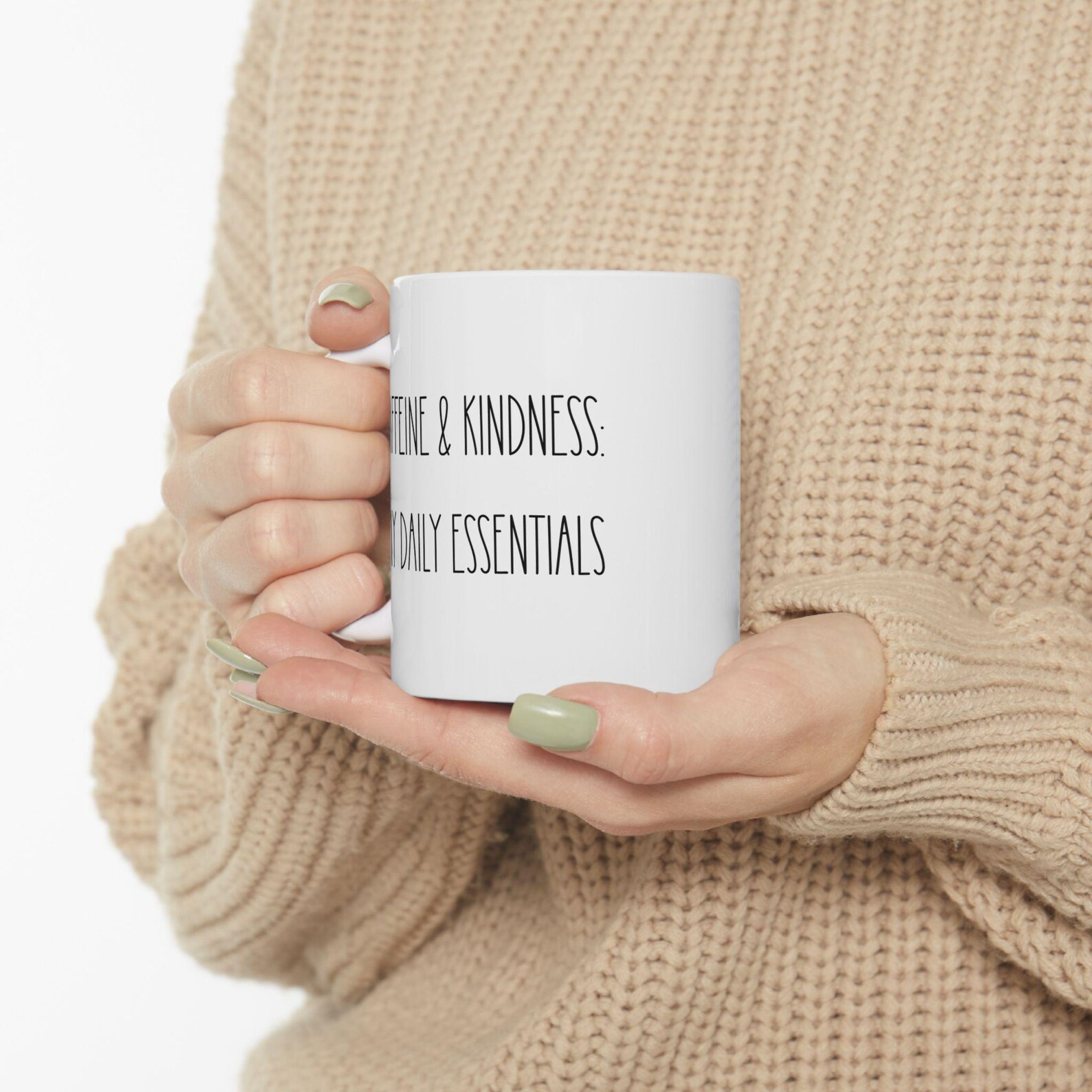 Caffeine & Kindness: My Daily Essentials Coffee Mug, 11oz Ceramic - Etsy