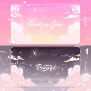 Cherry Blossom Stream Package, Sakura Sky Stream Package, Vtuber, Cherry Blossom Sky Overlay ...