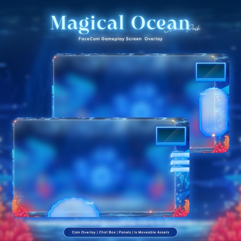 Magical Ocean Animated Stream Package: Vtuber Twitch Overlay - Etsy