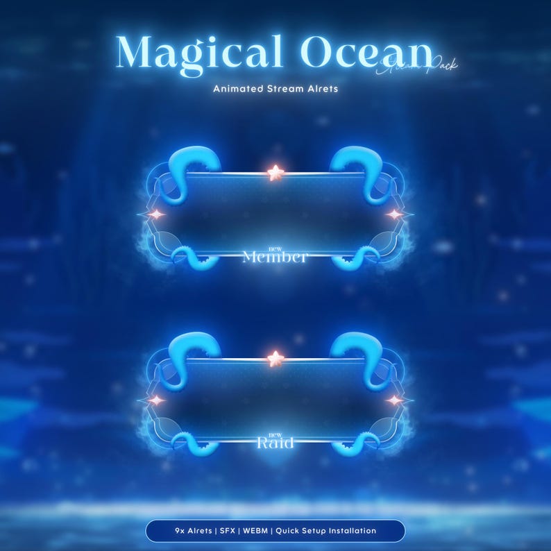 Magical Ocean Animated Twitch Alerts: Vtuber Stream Overlay - Etsy