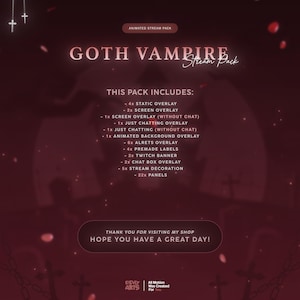 Gothic Vampire Night Vtuber Stream Package | Aesthetic Stream Package ...