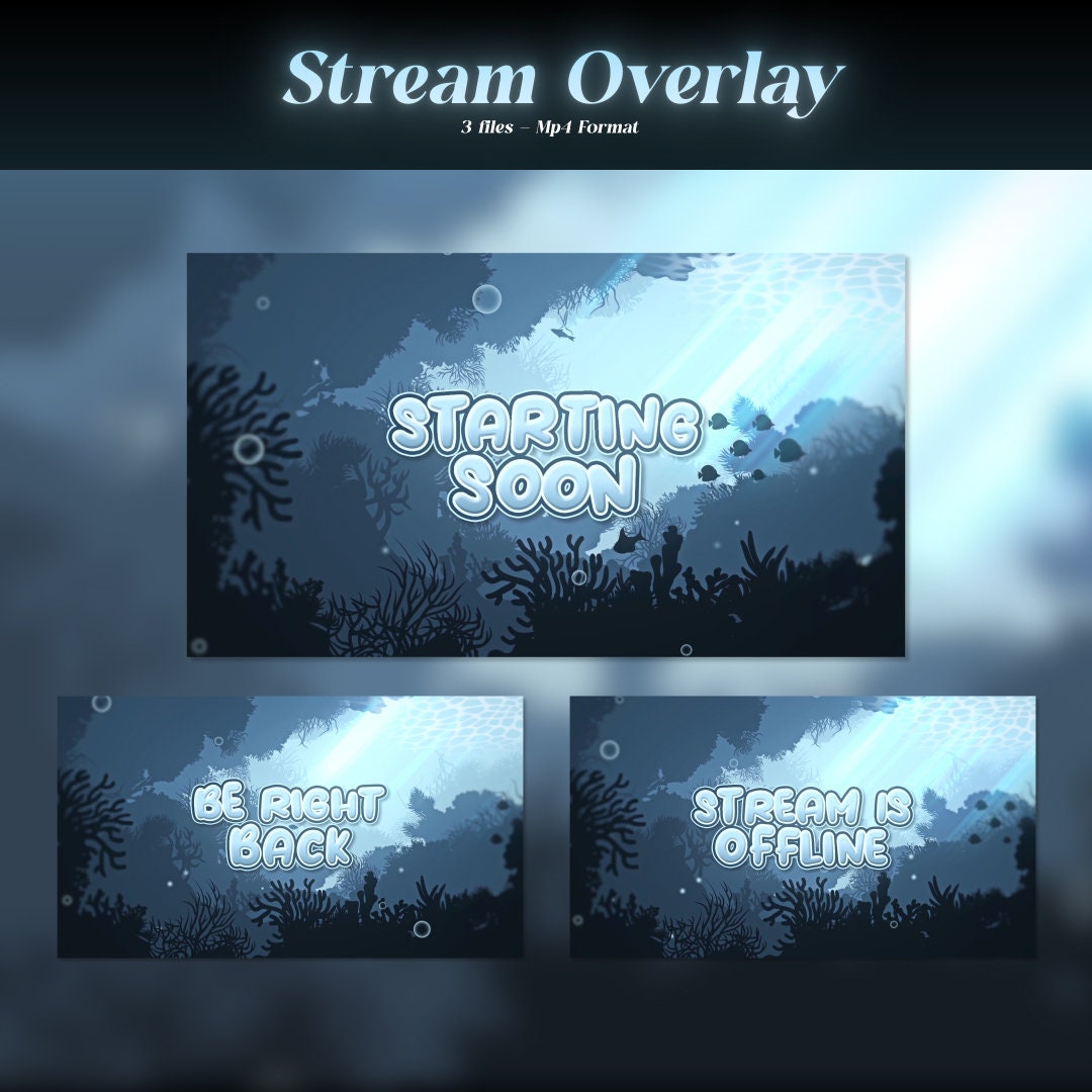 Sea Ocean Vtuber Stream Pack Animated Deep Blue Ocean Aesthetic Overlay ...
