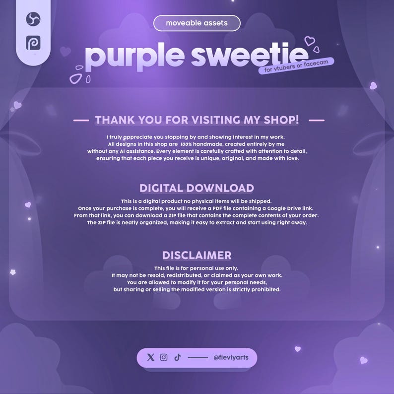 Cozy Pastel Purple Stream Overlay & Alert Bundle for OBS and Streamlabs ...