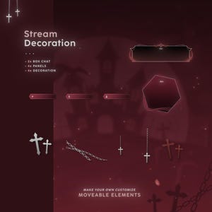 Gothic Vampire Night Vtuber Stream Package | Aesthetic Stream Package ...