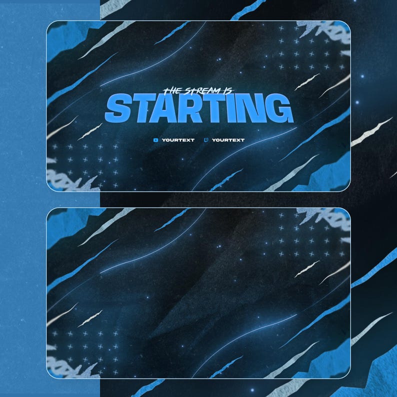 Blue Darkcyber Animated Stream Overlay Pack: Vtuber Twitch Theme - Etsy