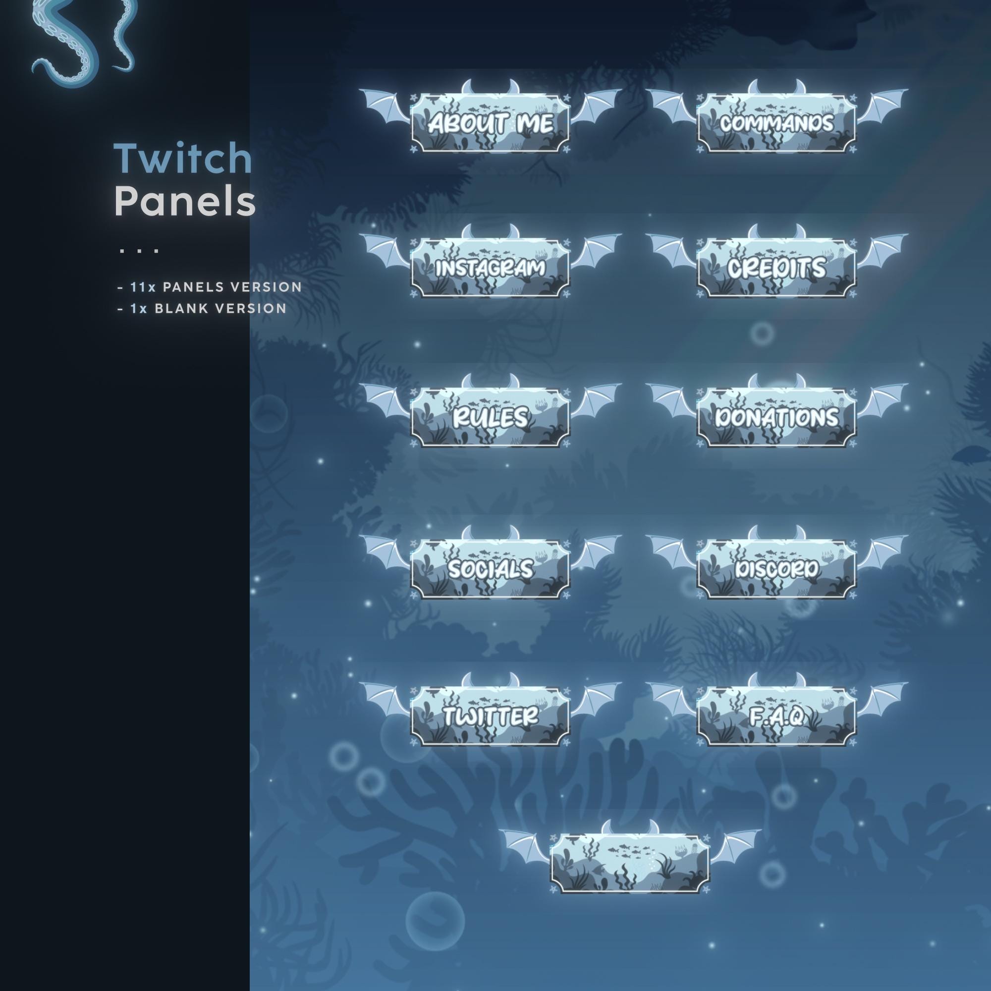 Sea Ocean Vtuber Stream Pack Animated Deep Blue Ocean Aesthetic Overlay ...