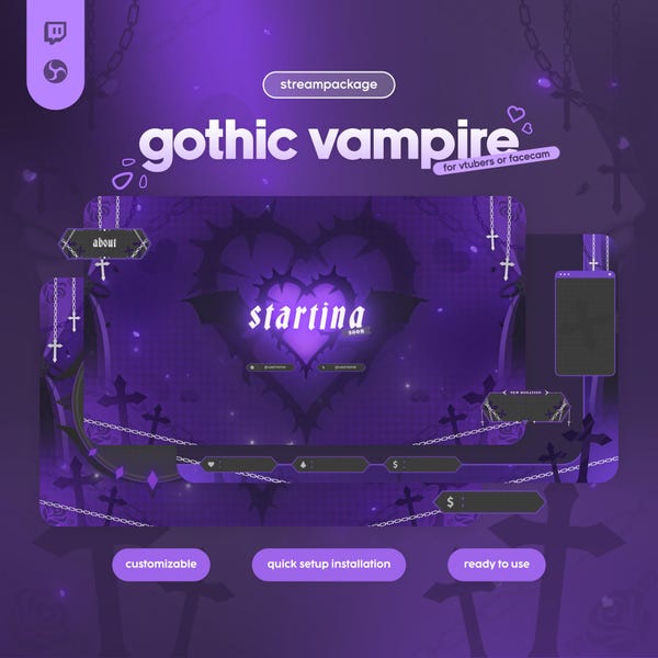 Purple Goth Animated - Etsy UK