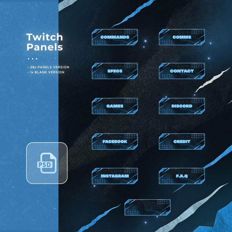 Blue Darkcyber Animated Stream Overlay Pack: Vtuber Twitch Theme - Etsy