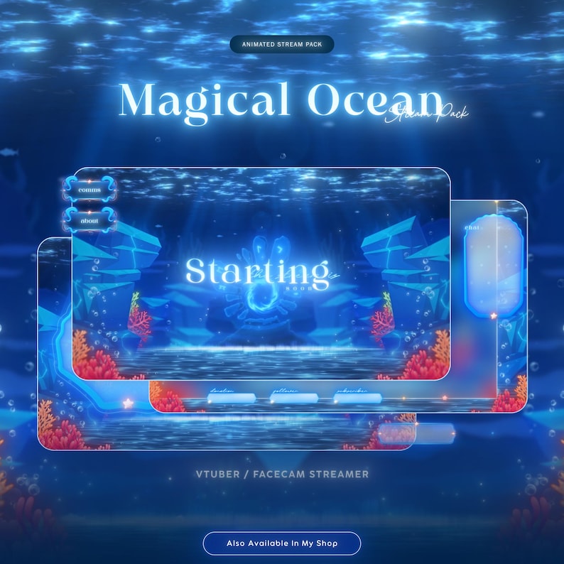 Magical Ocean Animated Twitch Alerts: Vtuber Stream Overlay - Etsy