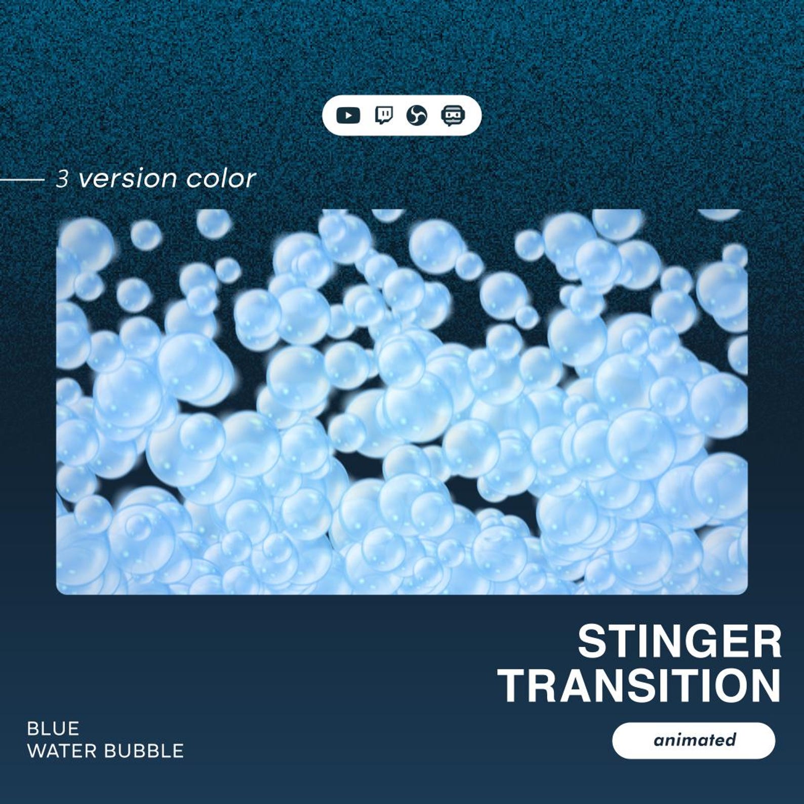Water Bubble Stinger Transition, Blue OBS Stinger, Cute Stream ...