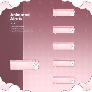 Cute Bunny Stream Alrets, Pink Animated Twitch Alrets, Cute Twitch ...