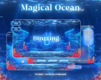 Sea Ocean Vtuber Stream Pack - Animated Deep Blue Ocean Aesthetic ...