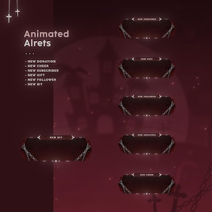 Animated Gothic Stream Alrtes | Red Gothic Vampire Overlay Package for ...