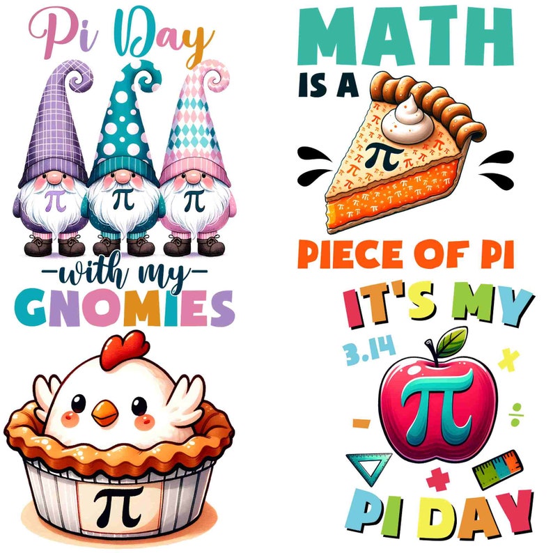 Happy Pi Day PNG Bundle, Pi Day Png, Math Teacher Png, Pi Day Rainbow ...