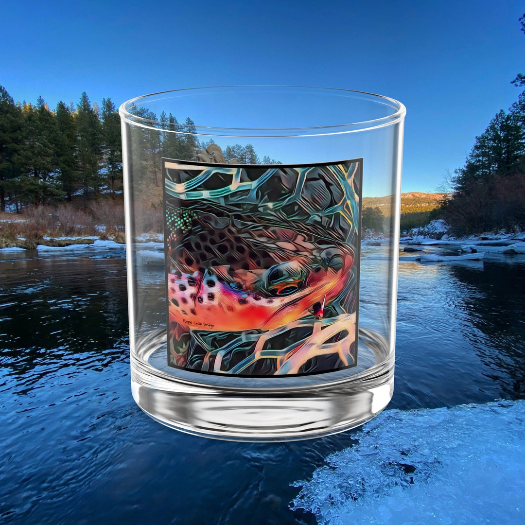 Brown Trout Bar Glass | Fly Fishing Glassware | Cocktail Glass | Bar ...