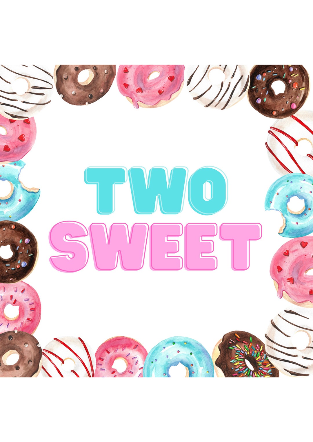Two Sweet- Second Birthday Printable Decorations - Etsy