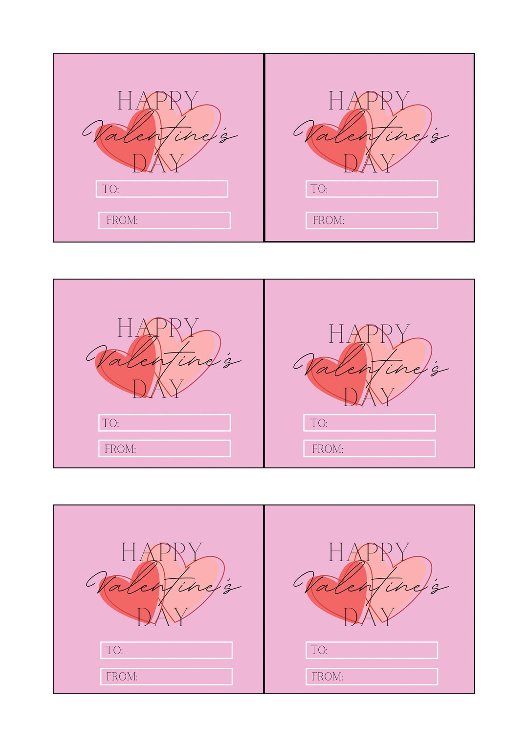 Printable Valentine's Day Gift Tags/cards - Etsy