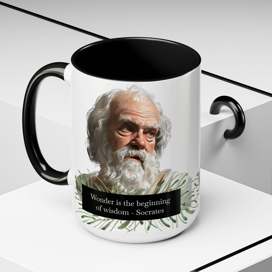 Socrates Wonder is the Beginning of Wisdom Quote Mug | Thought ...