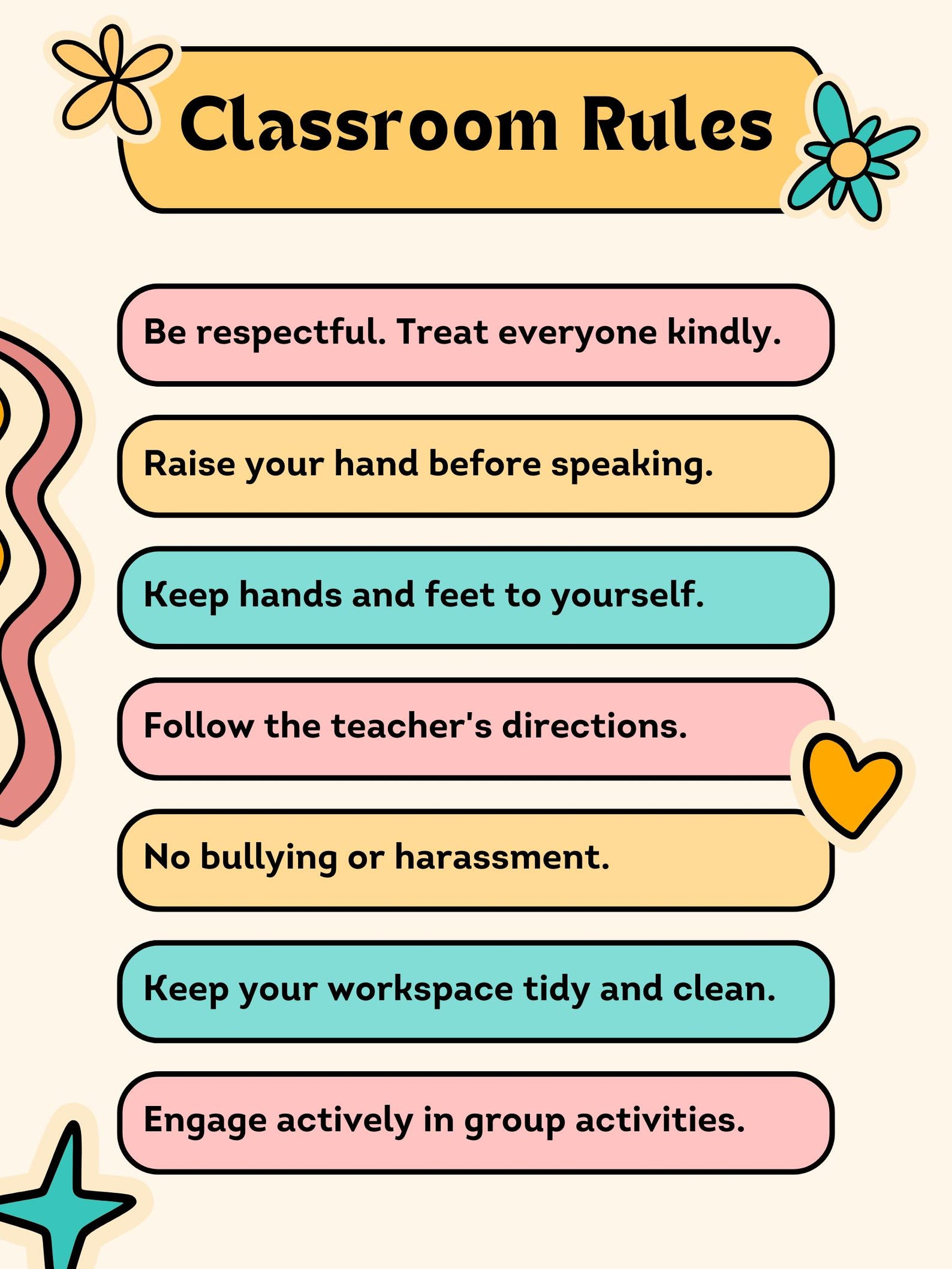 Editable Classroom Rules Poster | Printable Classroom Decor | Teacher ...