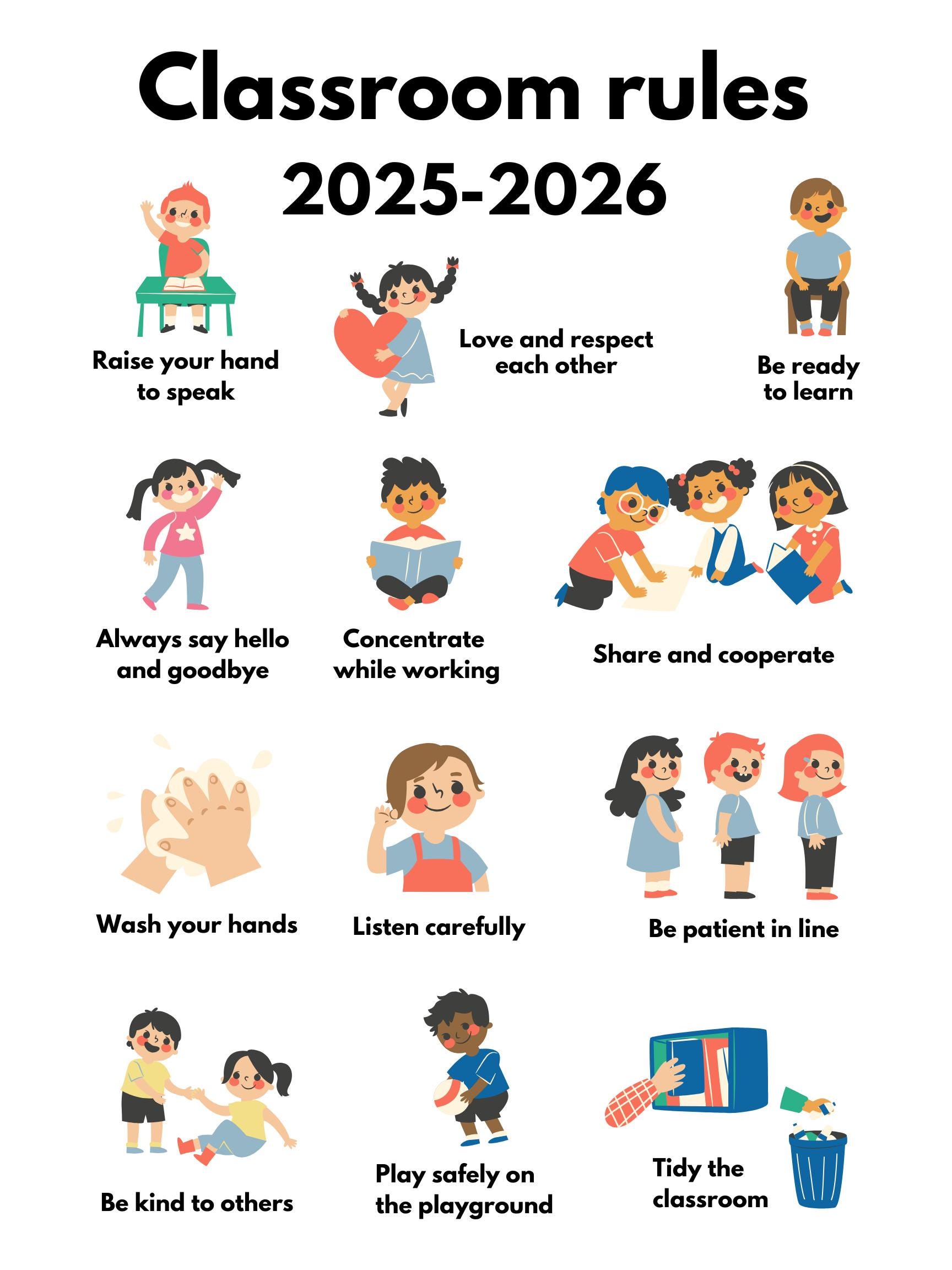 Editable Classroom Rules Poster | Printable Classroom Decor | Teacher ...