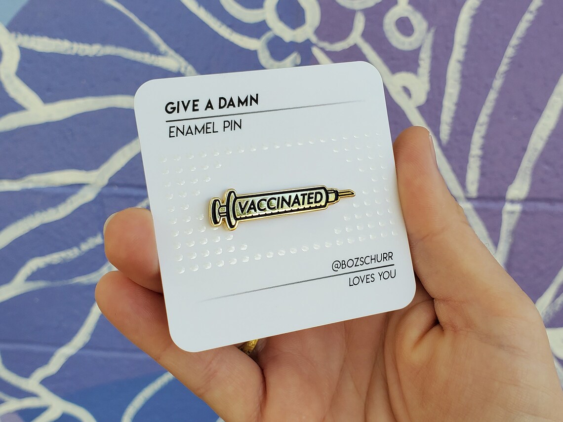 Vaccinated Enamel Pin - Etsy