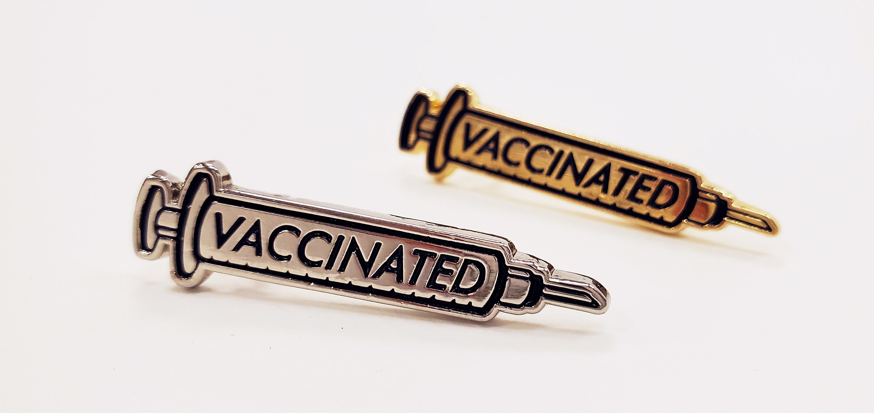 Vaccinated Enamel Pin - Etsy