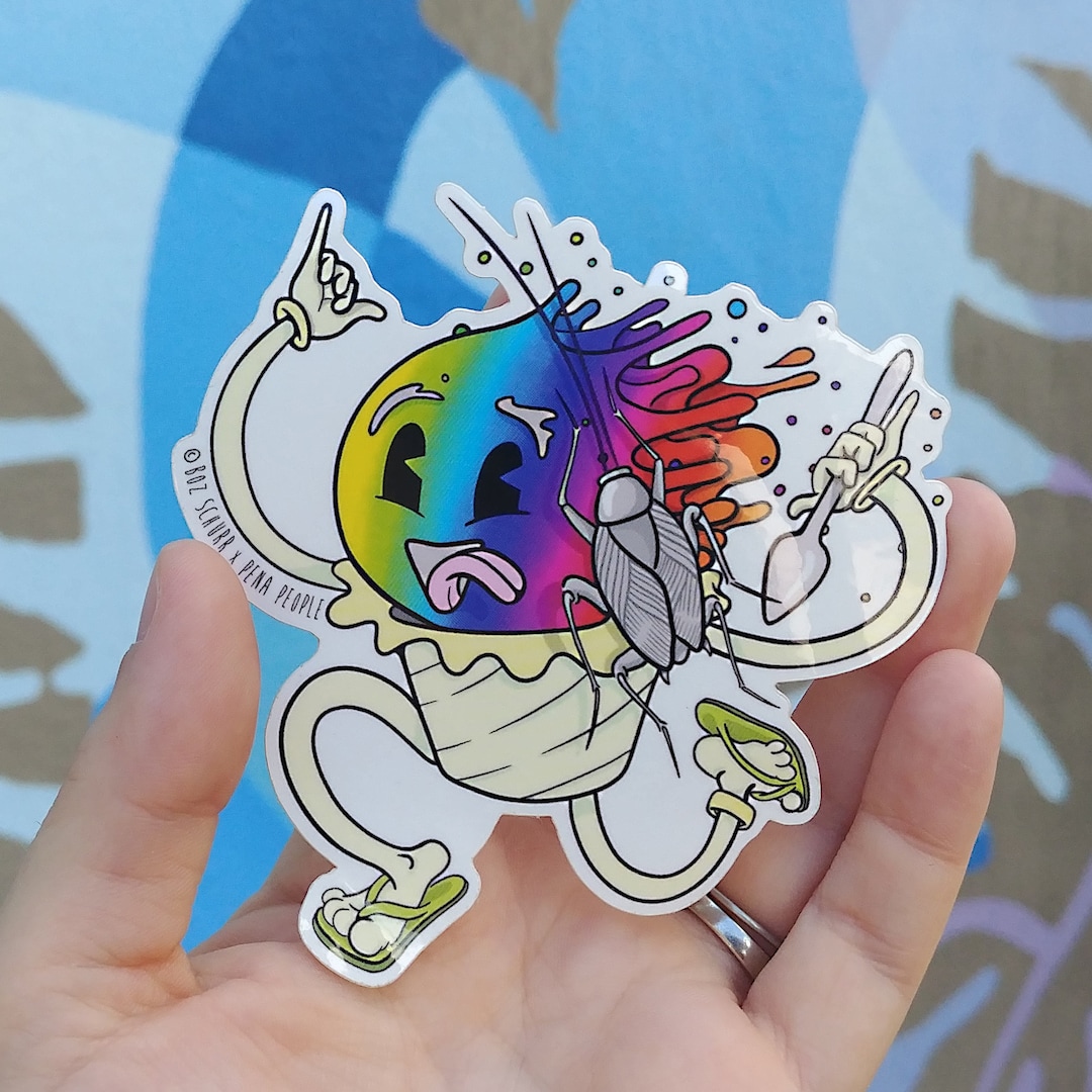 Rainbow Shave Ice Cockroach Sticker - Etsy
