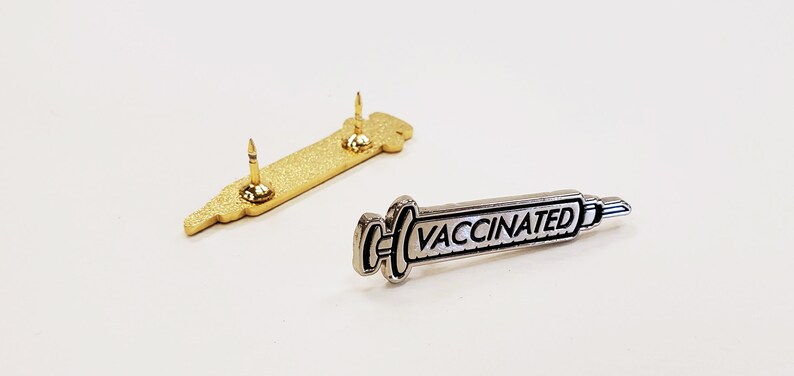 Vaccinated Enamel Pin | Etsy
