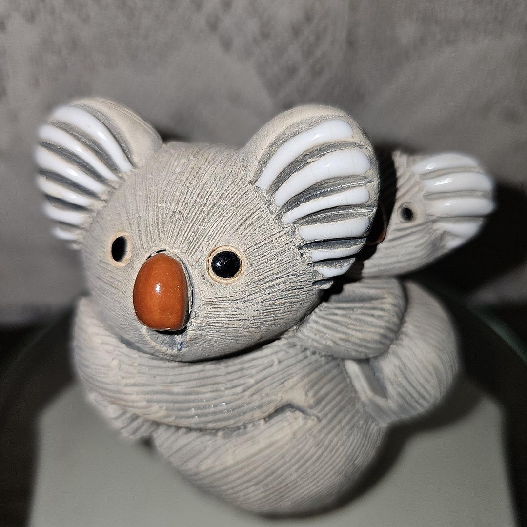 Vintage Artesian Rinconada Koala Bear With Baby Figurine - Etsy