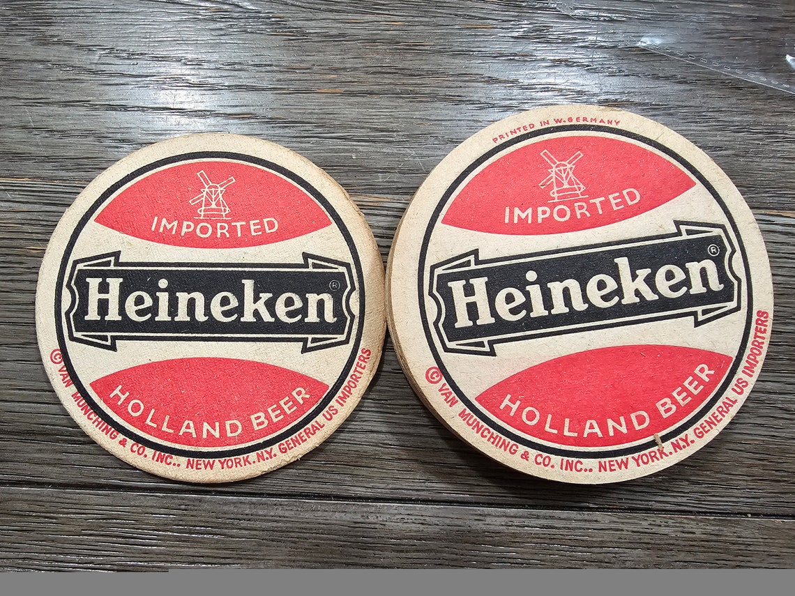 Imported Heineken Vintage Beer Coasters. (set of 6) - Etsy