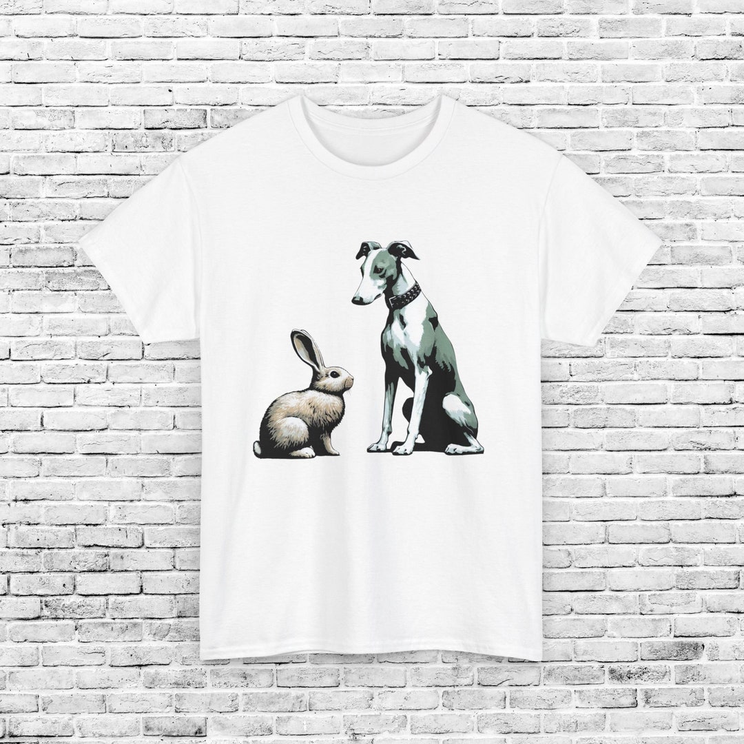 Banksy-inspired Whippet and Rabbit T-shirt, Unisex Graphic Tee, Street ...