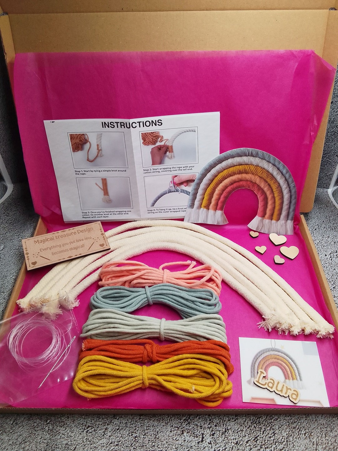 DIY Macrame Rainbow Kit Rainbow DIY Kit Craft Kit Make Your Own Rainbow ...