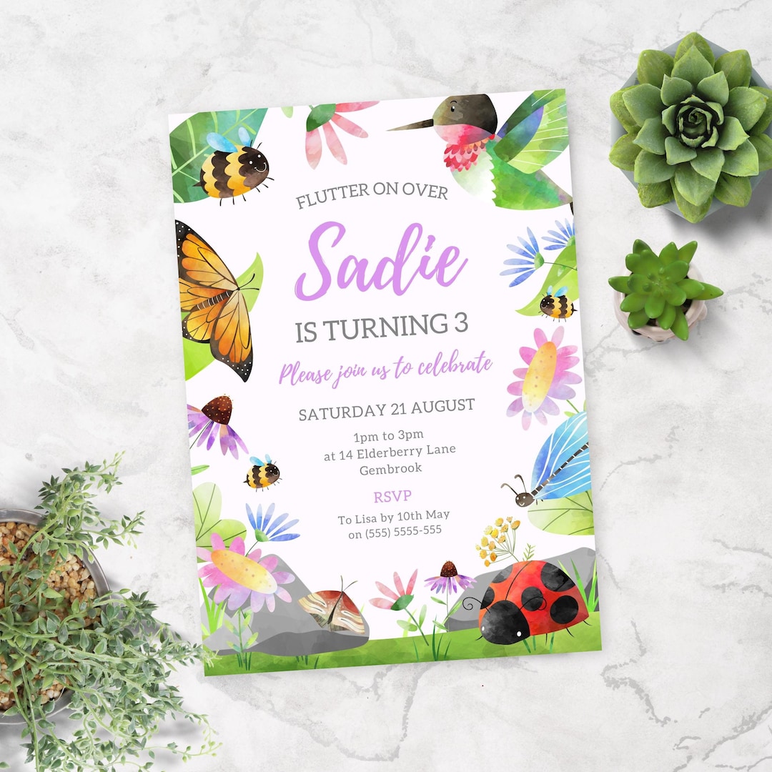 Nature Themed Birthday Invite | Editable Template | Girl Outdoor ...