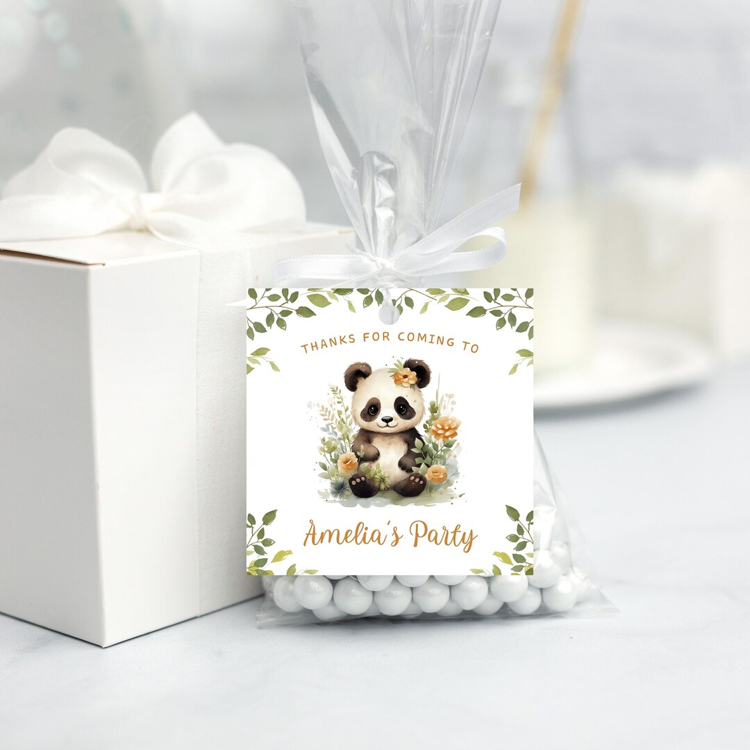 Panda Thank You Tag | Girl Birthday Favor Tag | Printable Panda Party ...