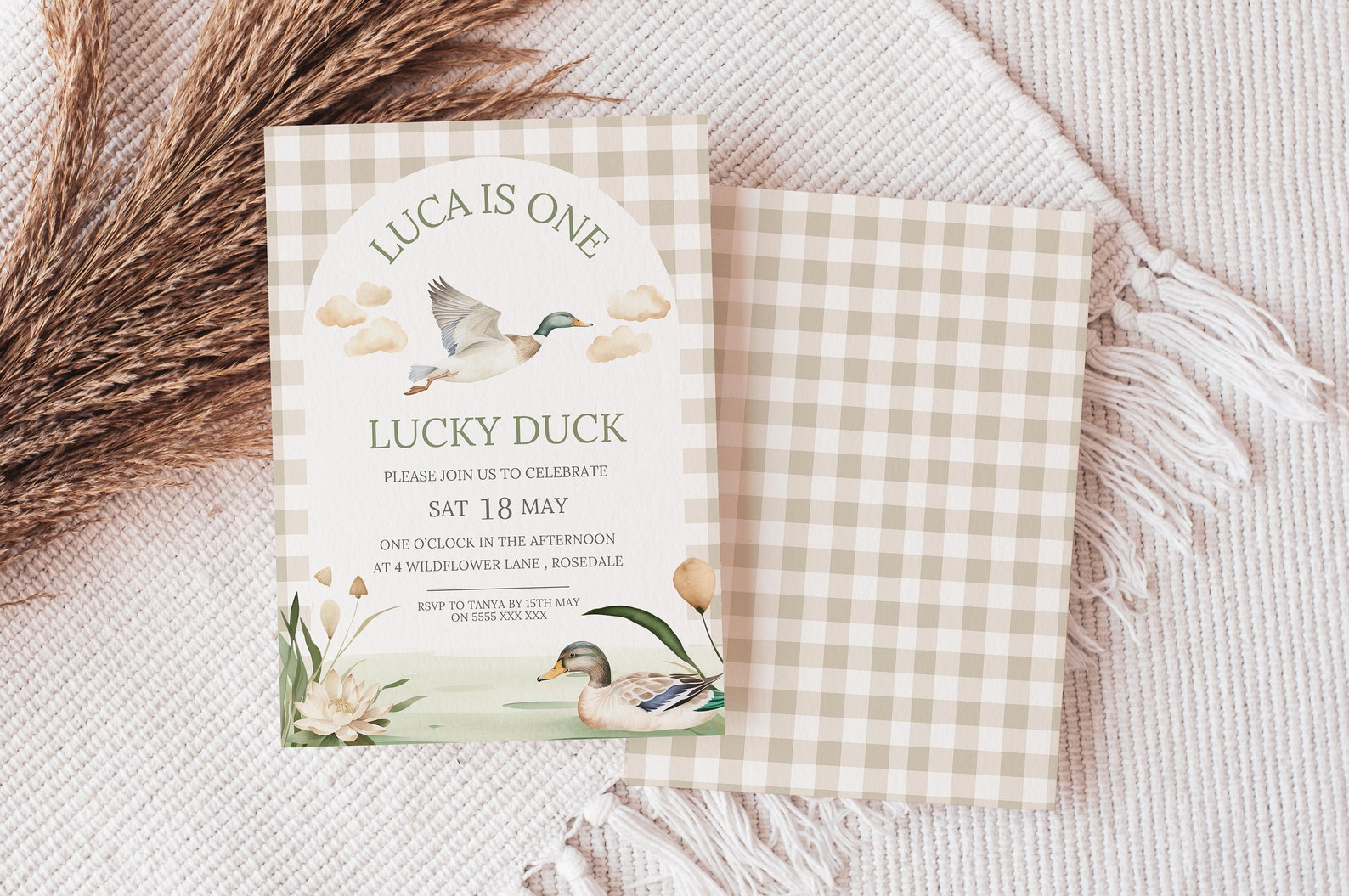 Mallard Duck | Editable Canva Download | Duck Birthday Party | Mallard ...